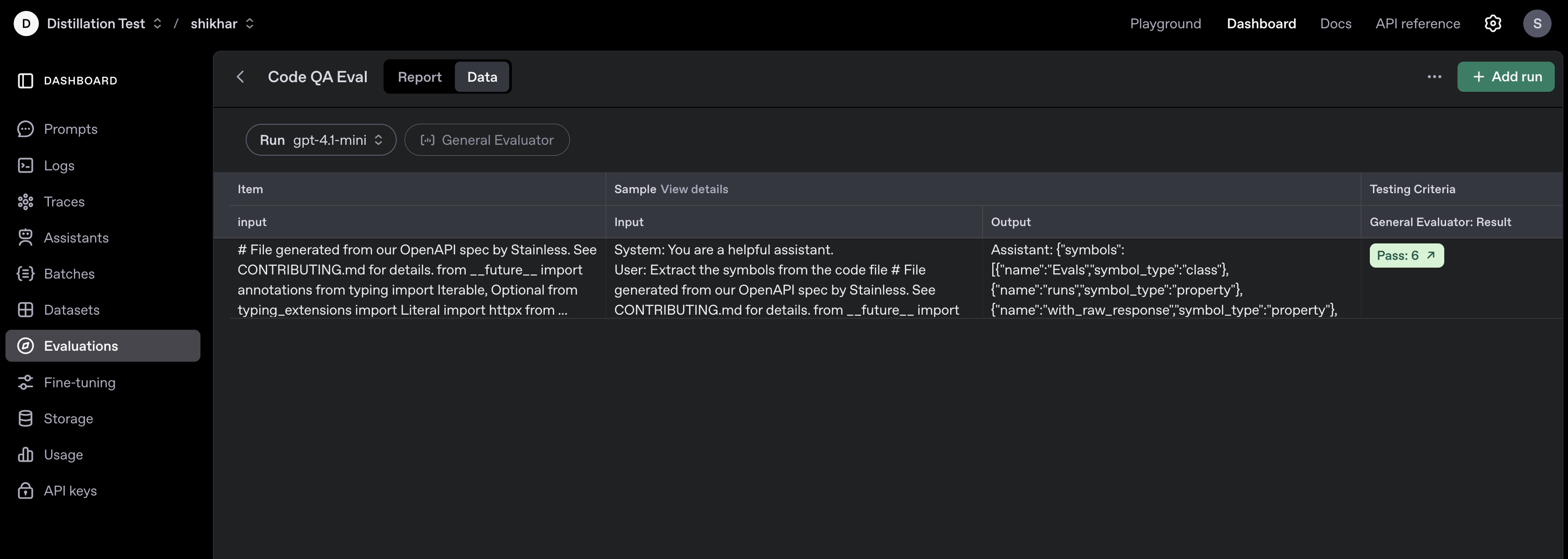 Evals API Use-case - Structured Outputs Evaluation