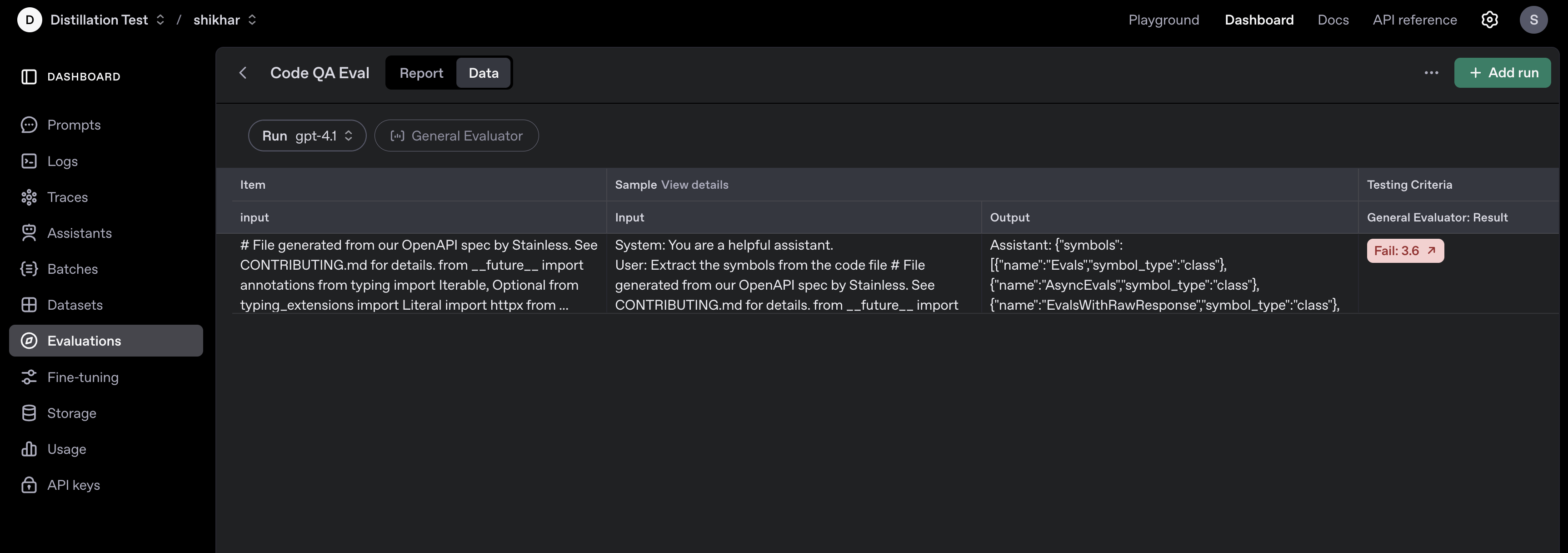 Evals API Use-case - Structured Outputs Evaluation