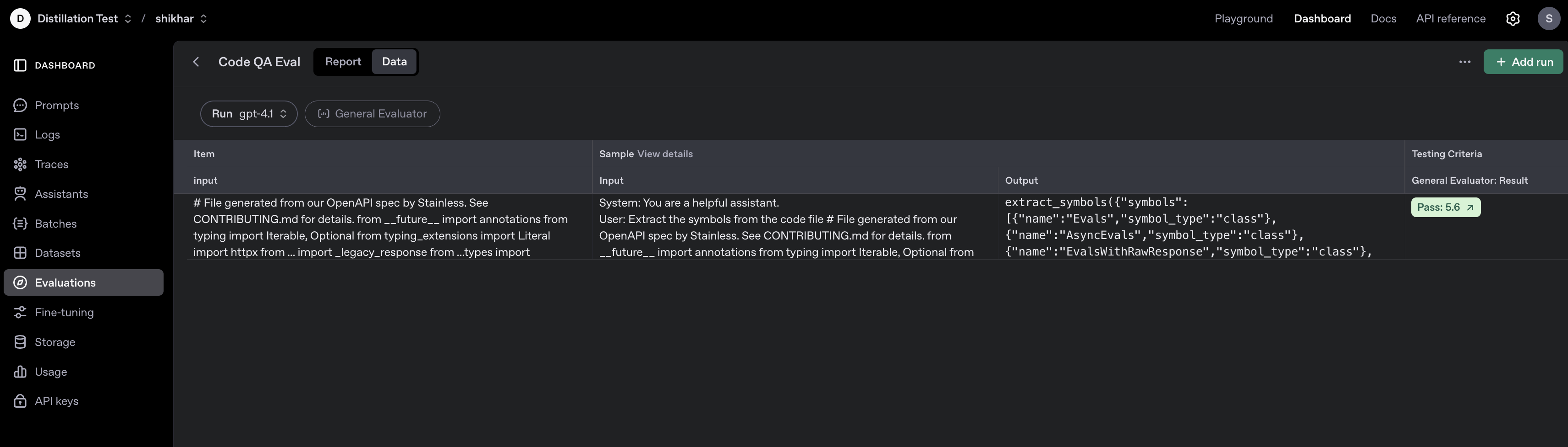 Evals API Use-case - Tools Evaluation