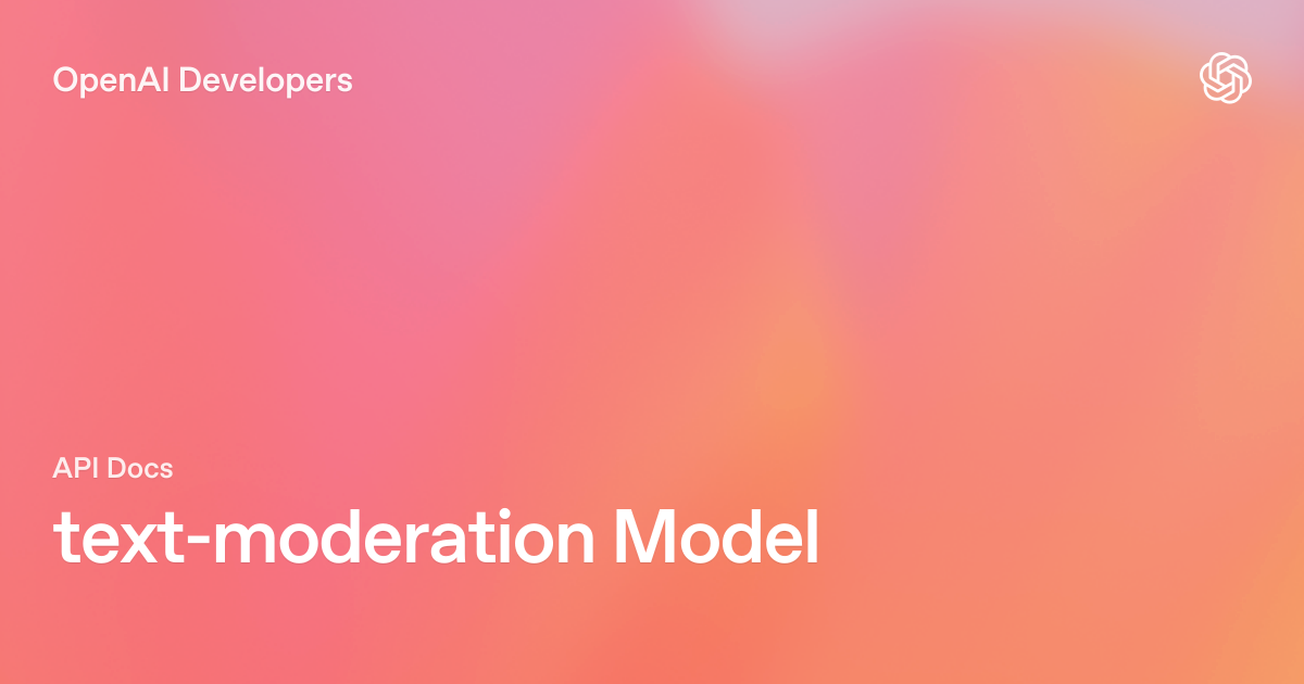 text-moderation Model | OpenAI API